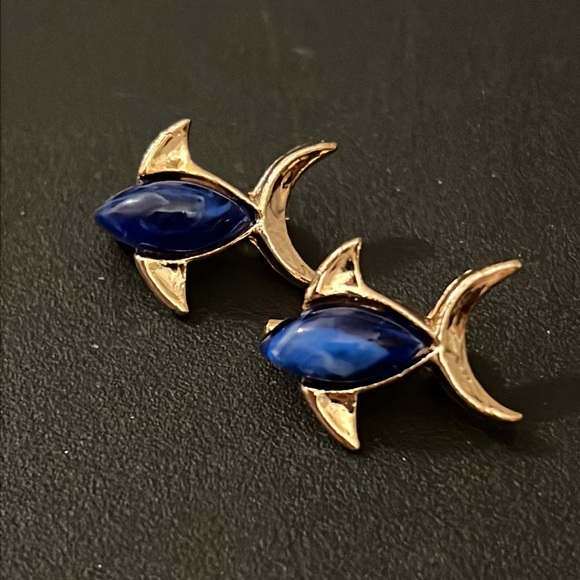 Vintage | Jewelry | Vintage Gold Tone Blue Retro Jelly Belly Lucite ...